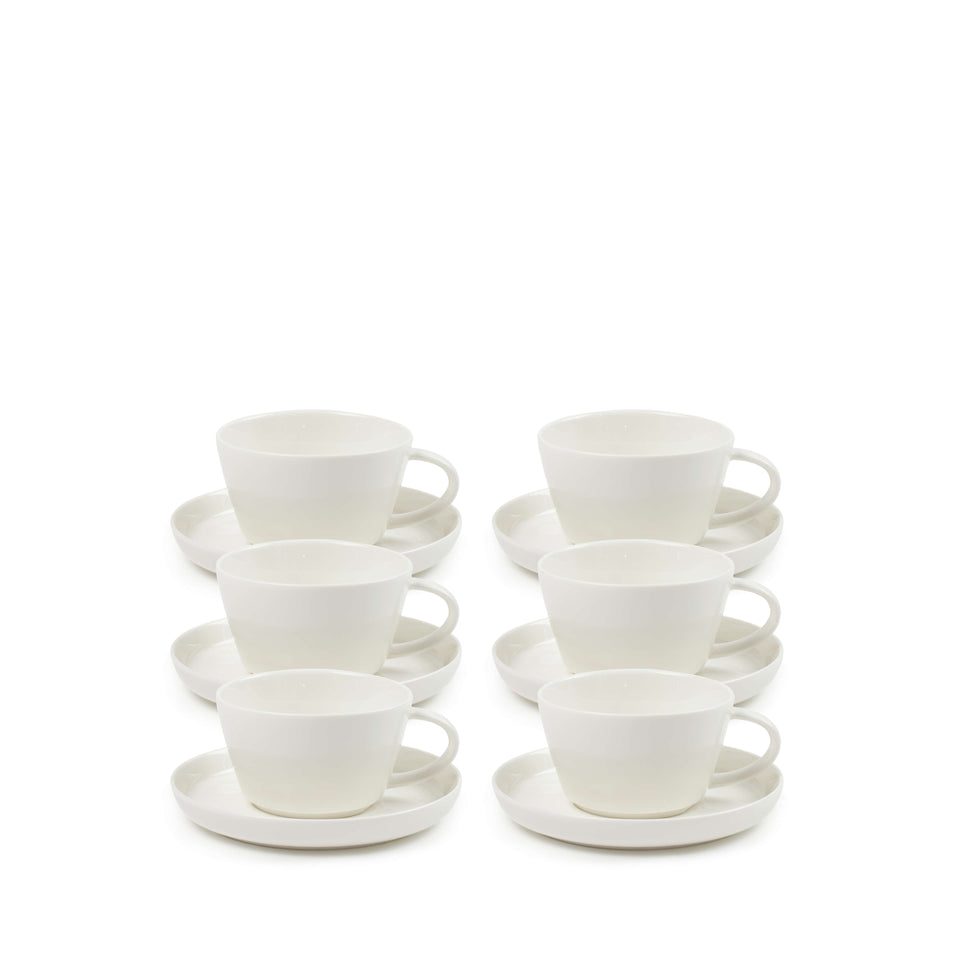 Canteen Tea Cups & Saucers 270mL - Set of 6 | salt&pepper
